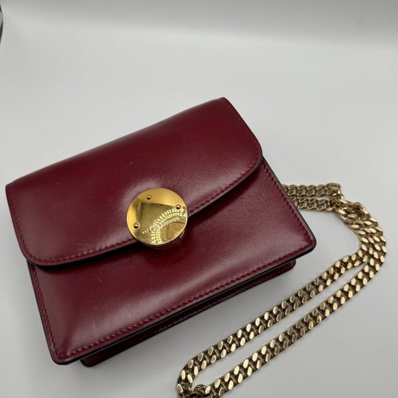Marc Jacobs | Bags | Marc Jacobs Burgundy Leather Chain Strap Bag ...